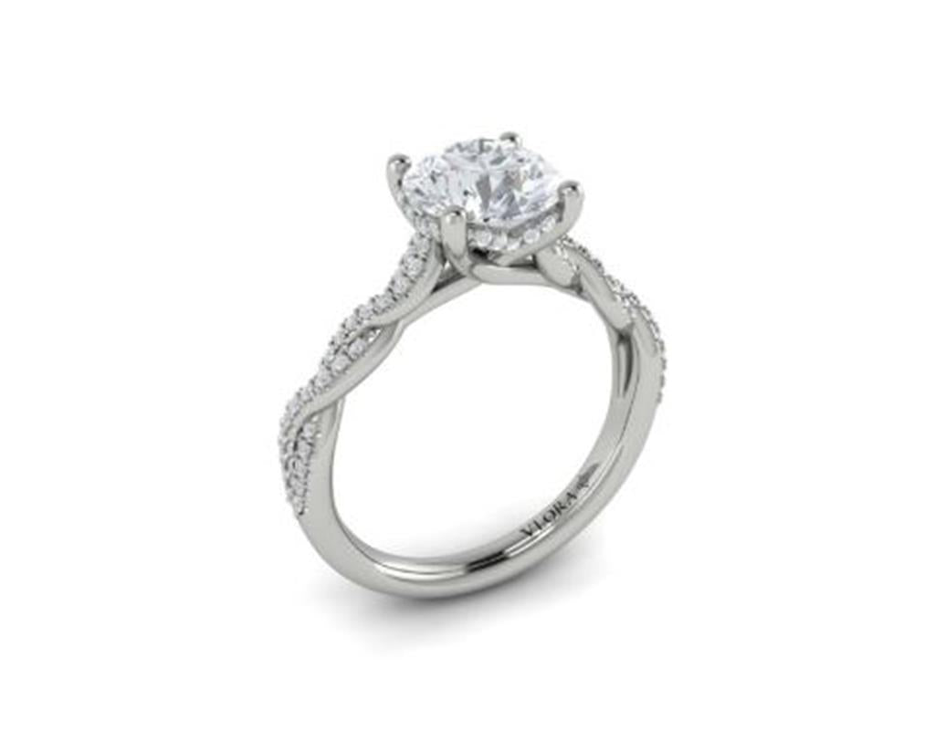 Vlora 14k White Gold Classic Crossover Cathedral Diamond Engagement ...