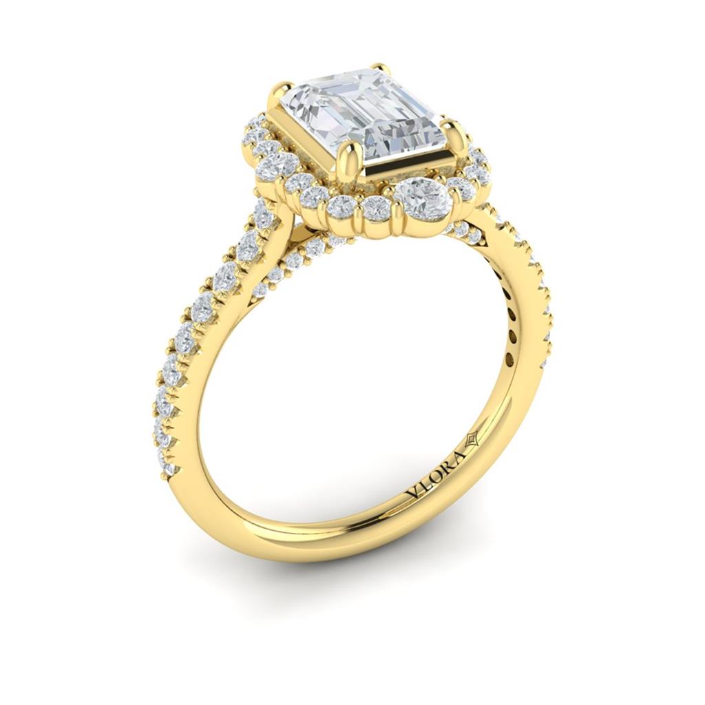 Vlora 14k Yellow Gold Halo Collection Cathedral Ornate Halo Diamond ...